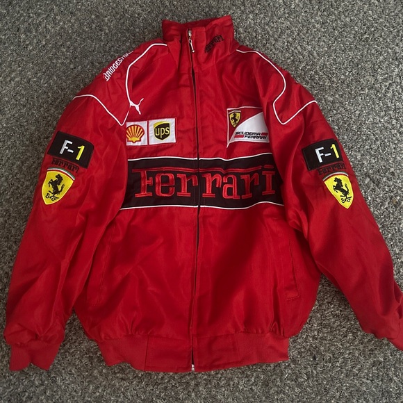 Ferrari | Jackets & Coats | Unisex Adult F Vintage Racing Jacket Red ...